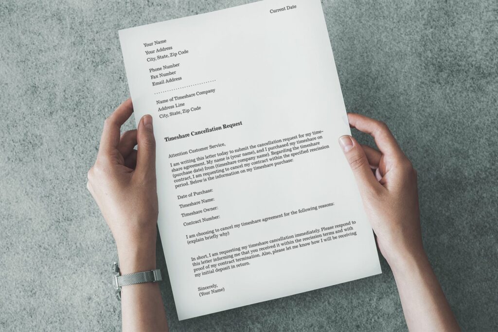 How To Write A Timeshare Cancellation Letter WFG